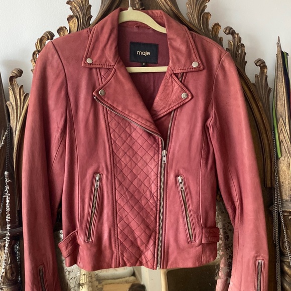 Maje | Jackets & Coats | Maje Leather Jacket | Poshmark